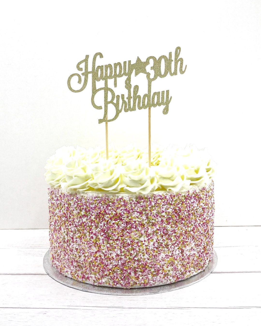 Happy 30th Birthday Cake Topper, 30 Cake Decorations, Turning Thirty ...