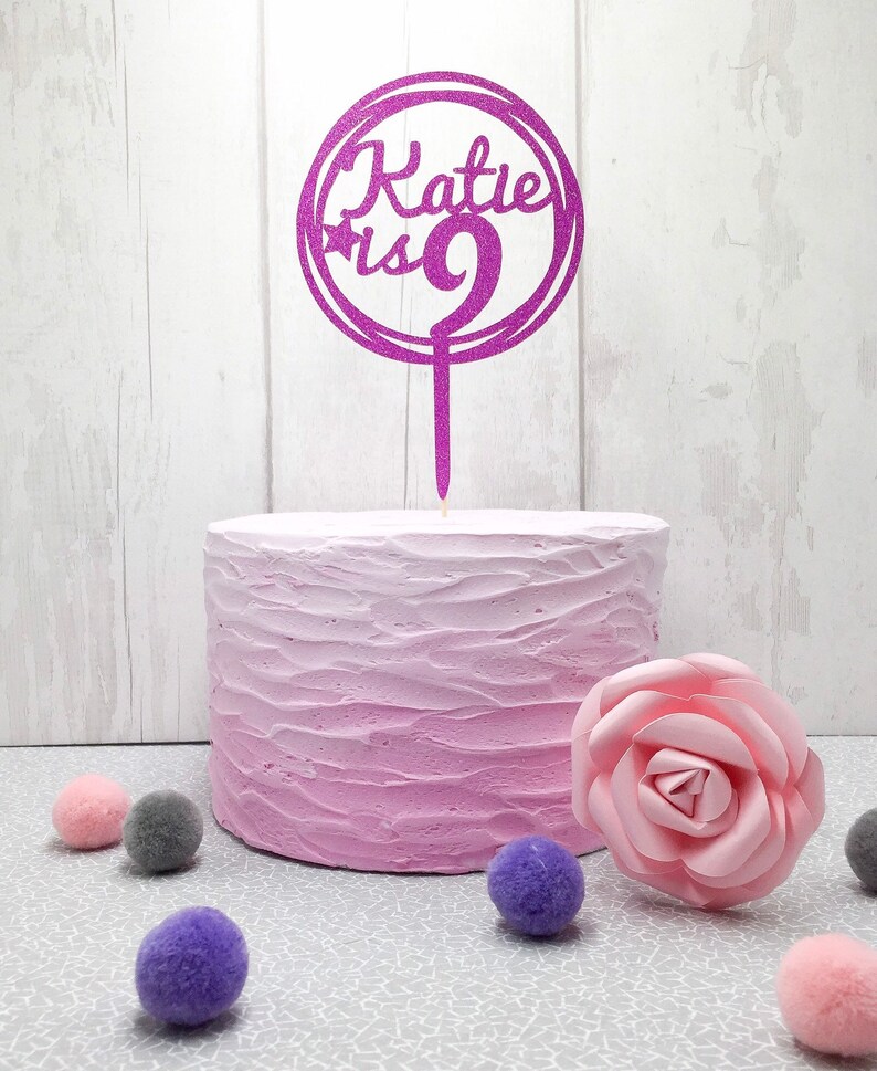 Personalised Cake Topper, Name and Age Cake Topper, Birthday Cake ...