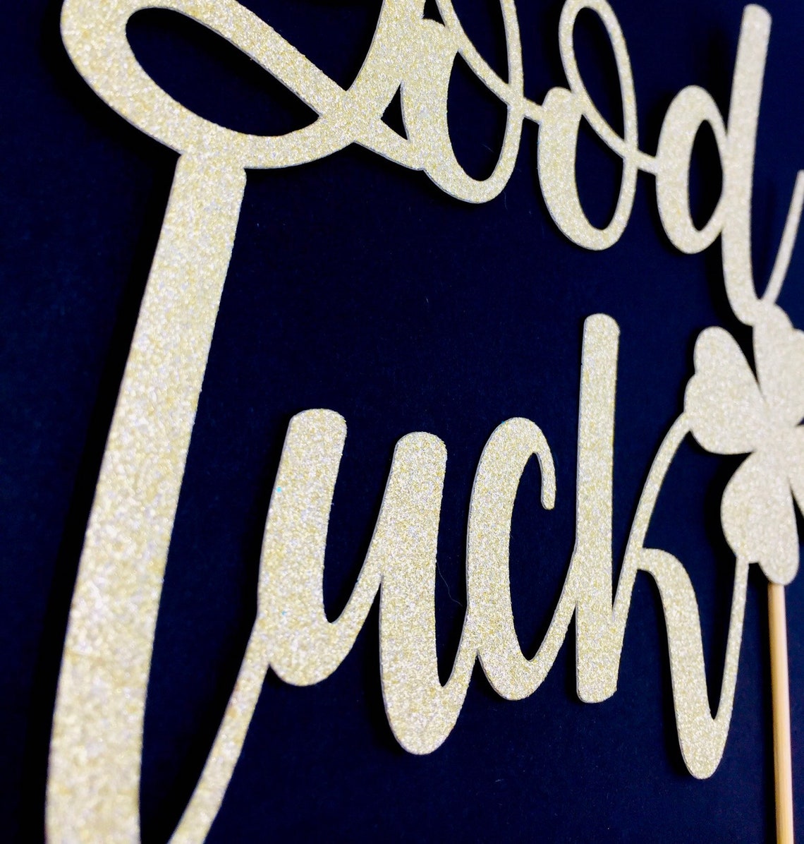 Good Luck Cake Topper Glitter Cake Topper Leaving Gifts | Etsy