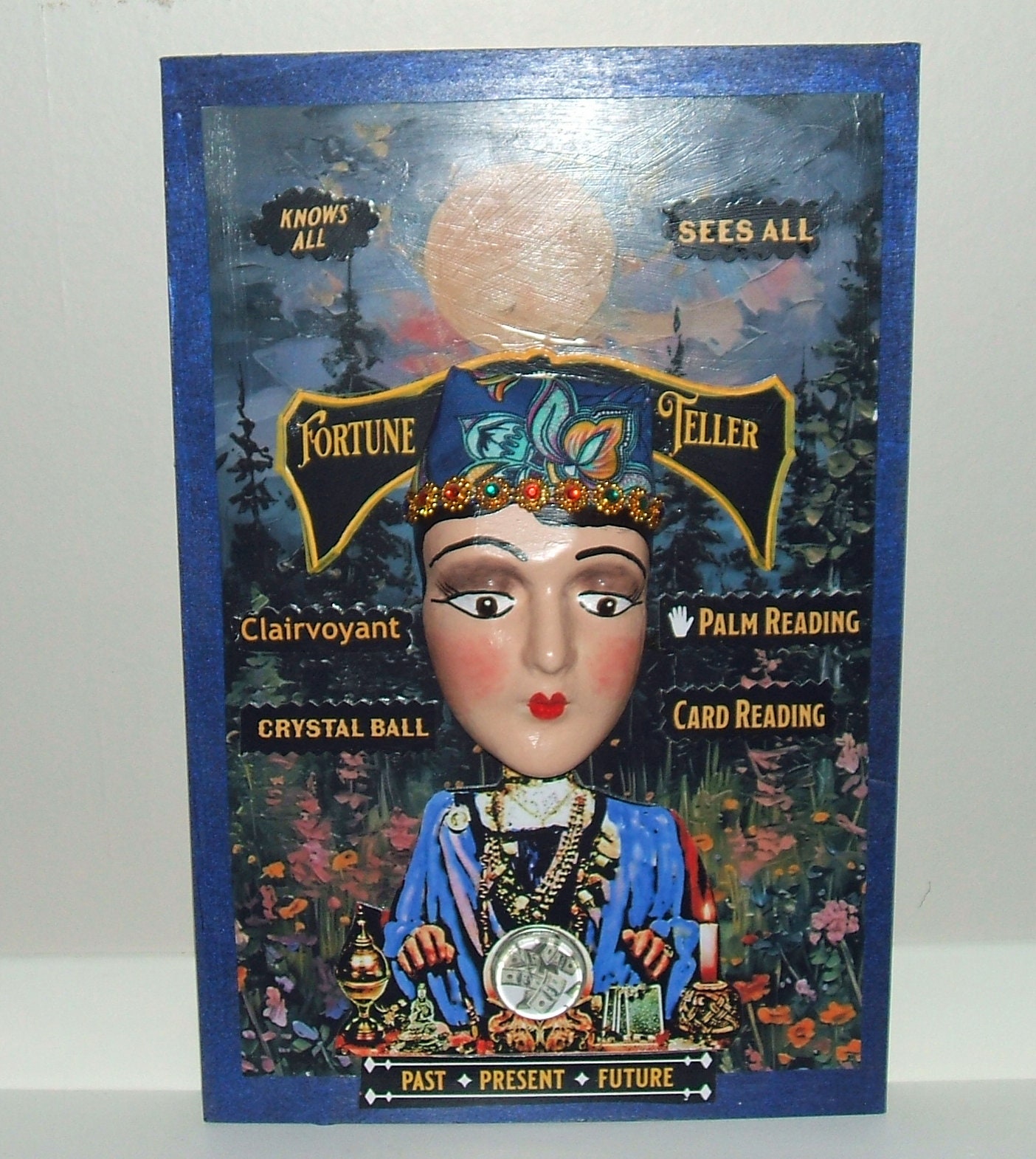 FLAPPER Boudoir Doll FORTUNE TELLER Wall Plaque Hanging Assemblage ...