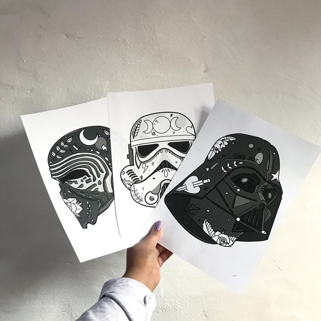 The Dark Side Helmet Prints | Stormtrooper | Darth Vader | Kylo Ren ...