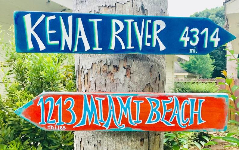 Directional Sign Tropical Sign Tiki Sign Sign Post | Etsy