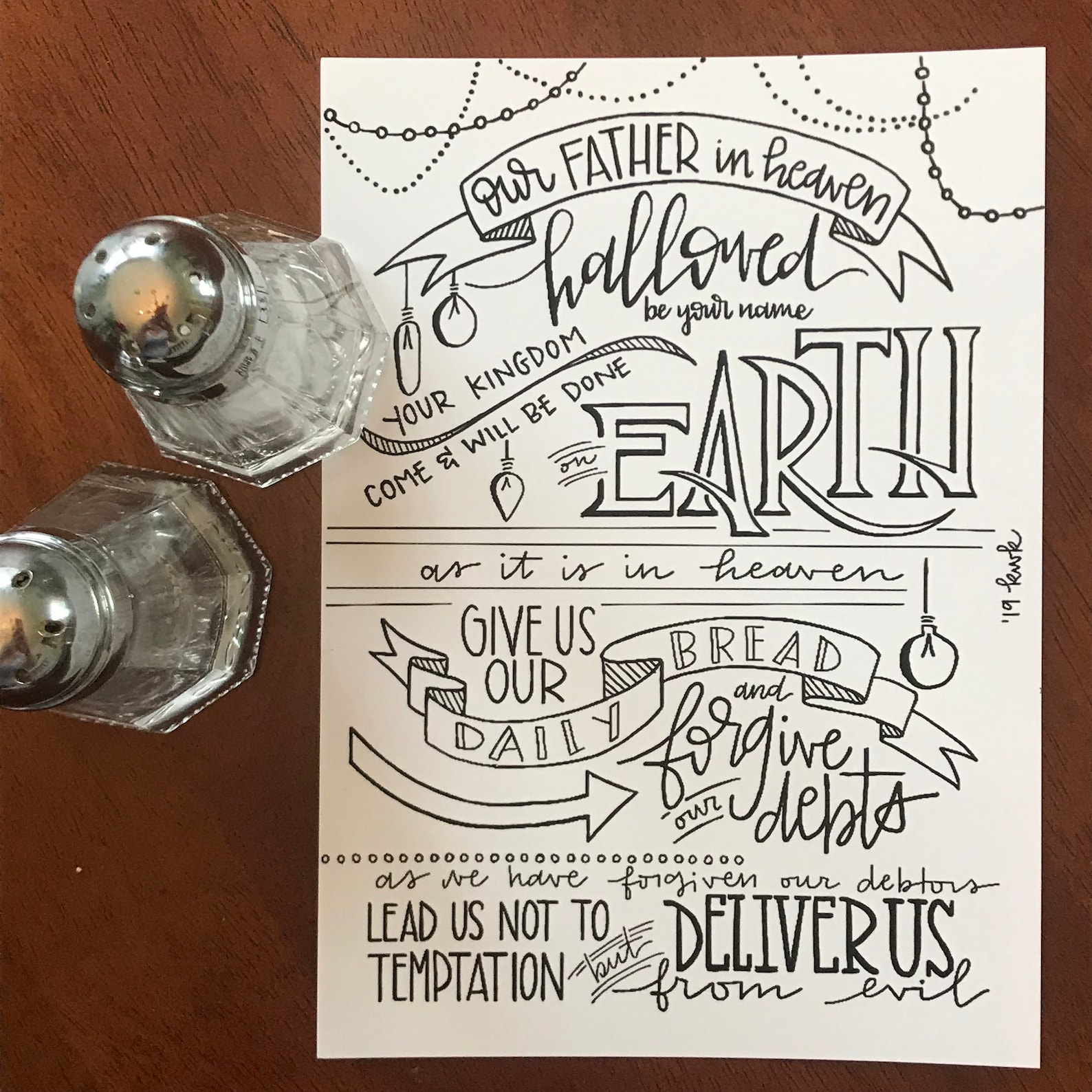 Lord's Prayer Handlettered Scripture Hand Lettered - Etsy