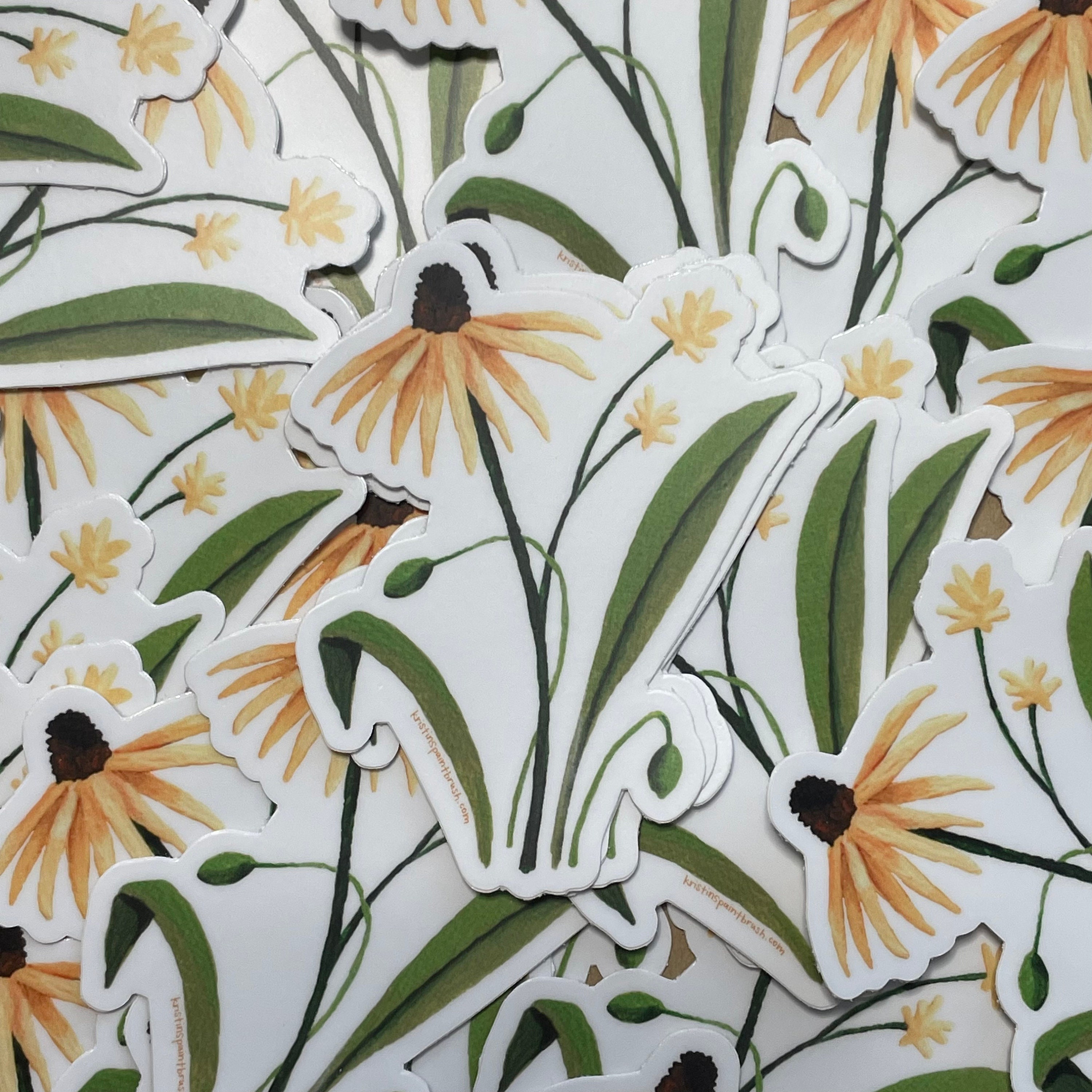 Black Eyed Susan Sticker . Floral Sticker . Yellow Fall Flower - Etsy
