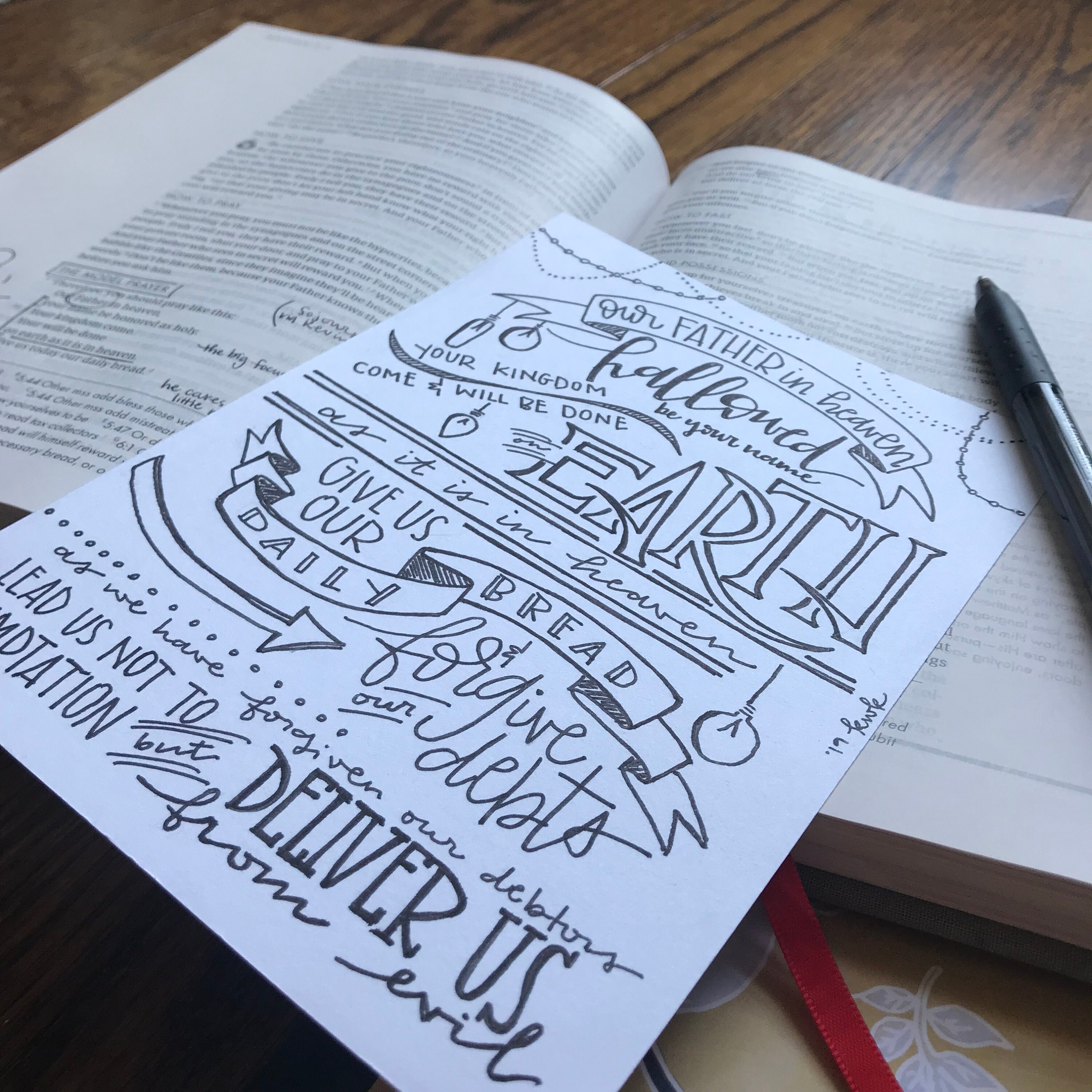 Lord's Prayer Handlettered Scripture Hand Lettered - Etsy