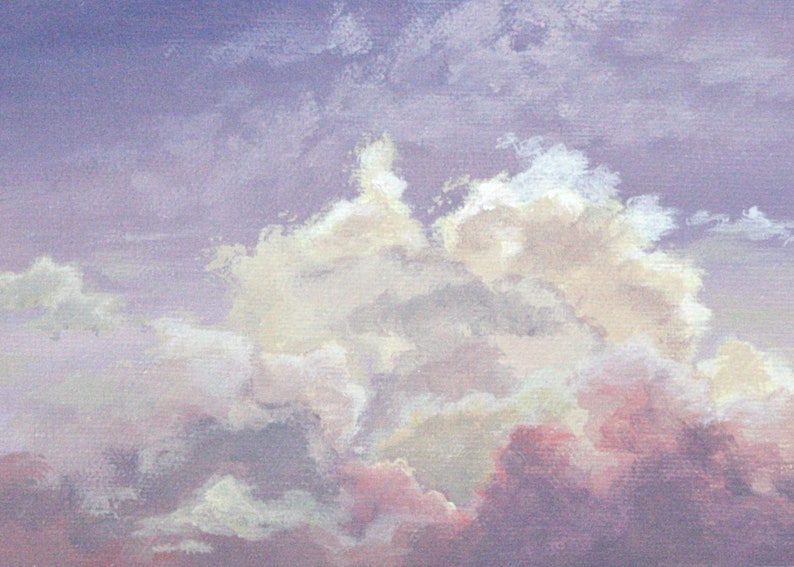 Art Print . Moody Sunset . Mauve Clouds Purple Clouds . Clouds Print ...