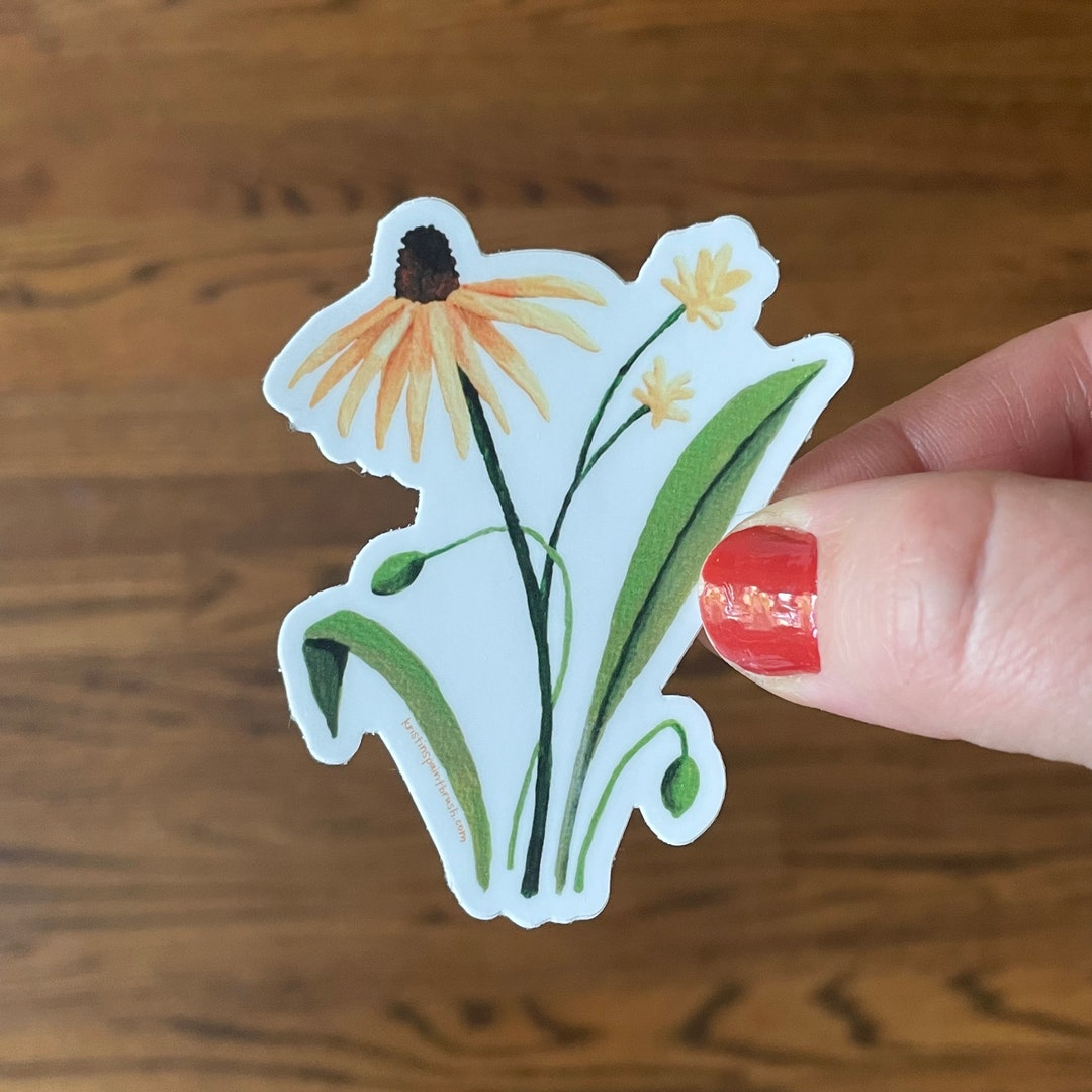 Black Eyed Susan Sticker . Floral Sticker . Yellow Fall Flower . 4th ...