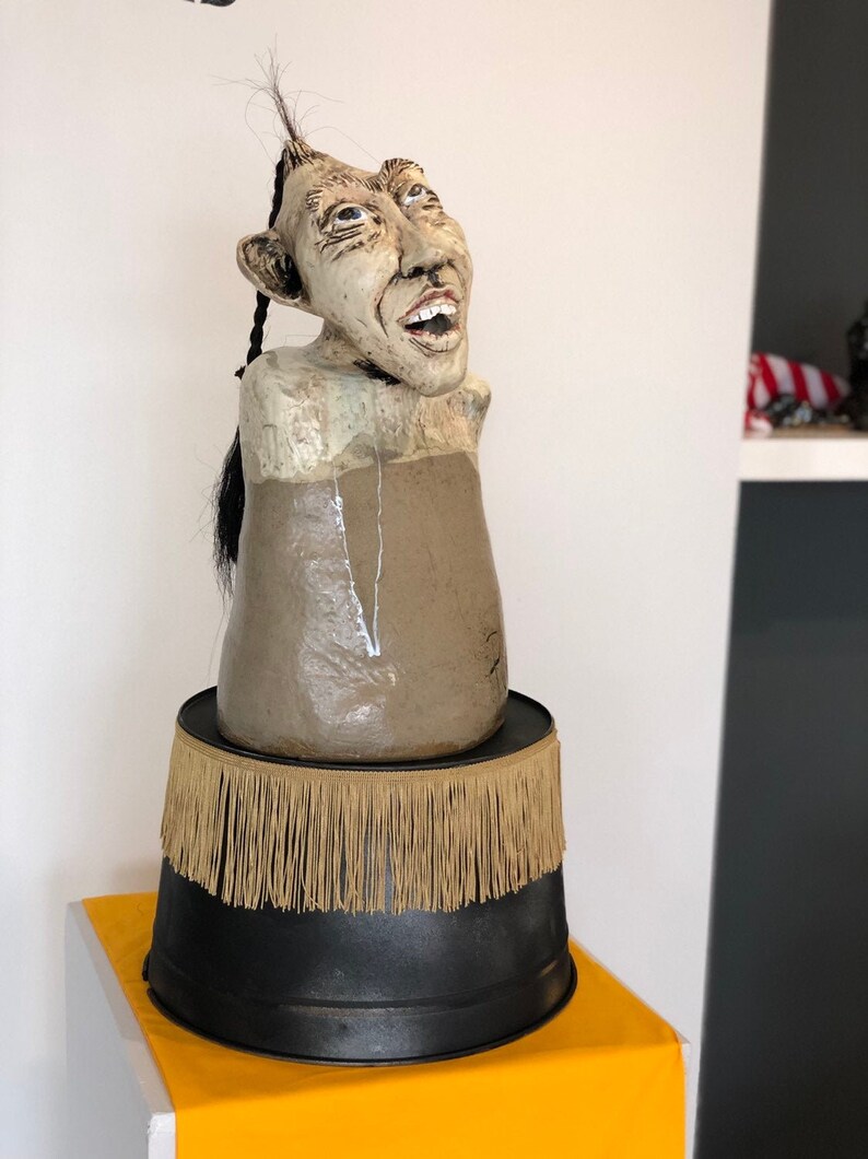 Schlitzi, the Pinhead/ Large Circus Theme Sculpture/ Gothic Home Decor ...