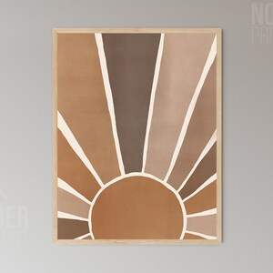 Boho Sun Wall Decor Printable Wall Art Earth Tones Sun Print | Etsy