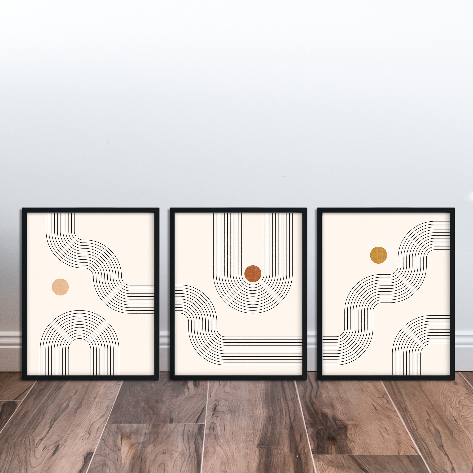 Set of 3 Printable Posters Abstract Geometric Lines and - Etsy
