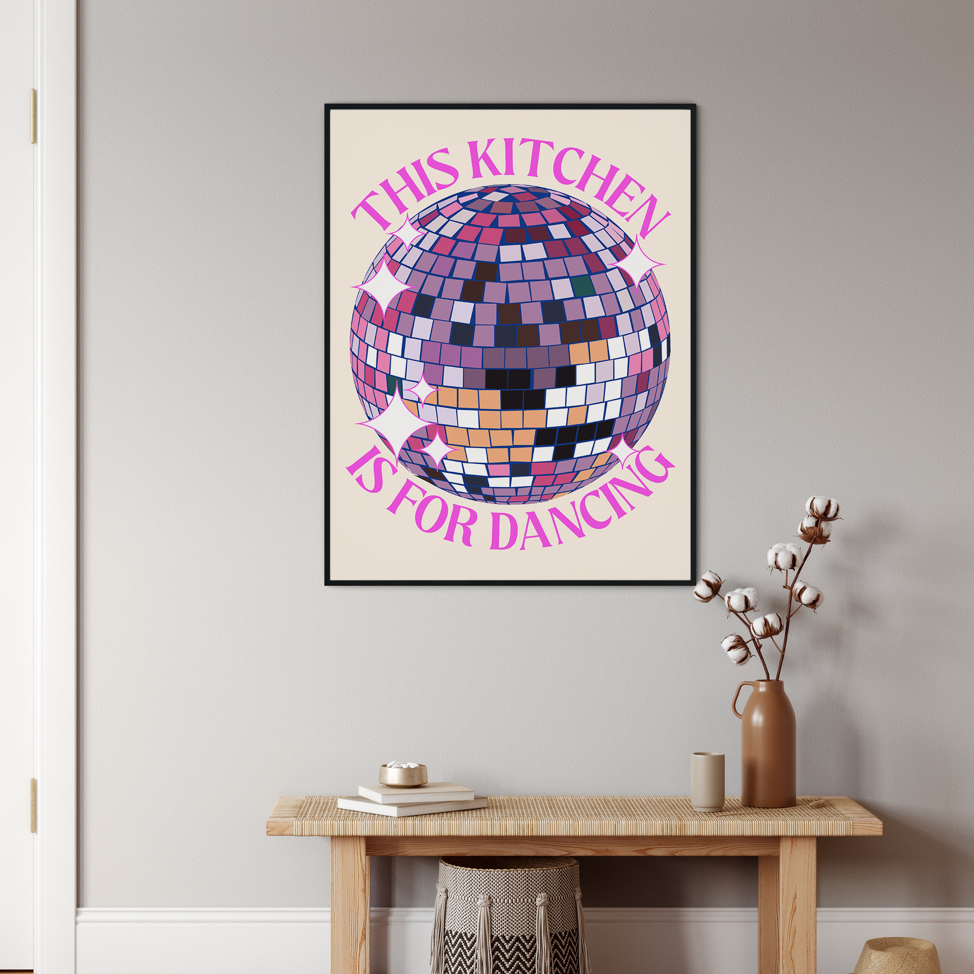 This Kitchen is for Dancing Pink Kitchen Wall Art Funny Kitchen Decor ...