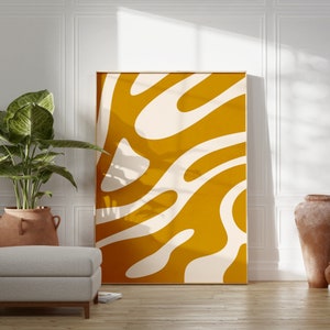 Mustard Yellow Art Set of 2 Prints Abstract Yellow Wall Art PRINTABLE ...