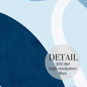 Navy Blue Abstract Wall Art Set of 3 Piece Wall Art Pastel Blue Wall ...