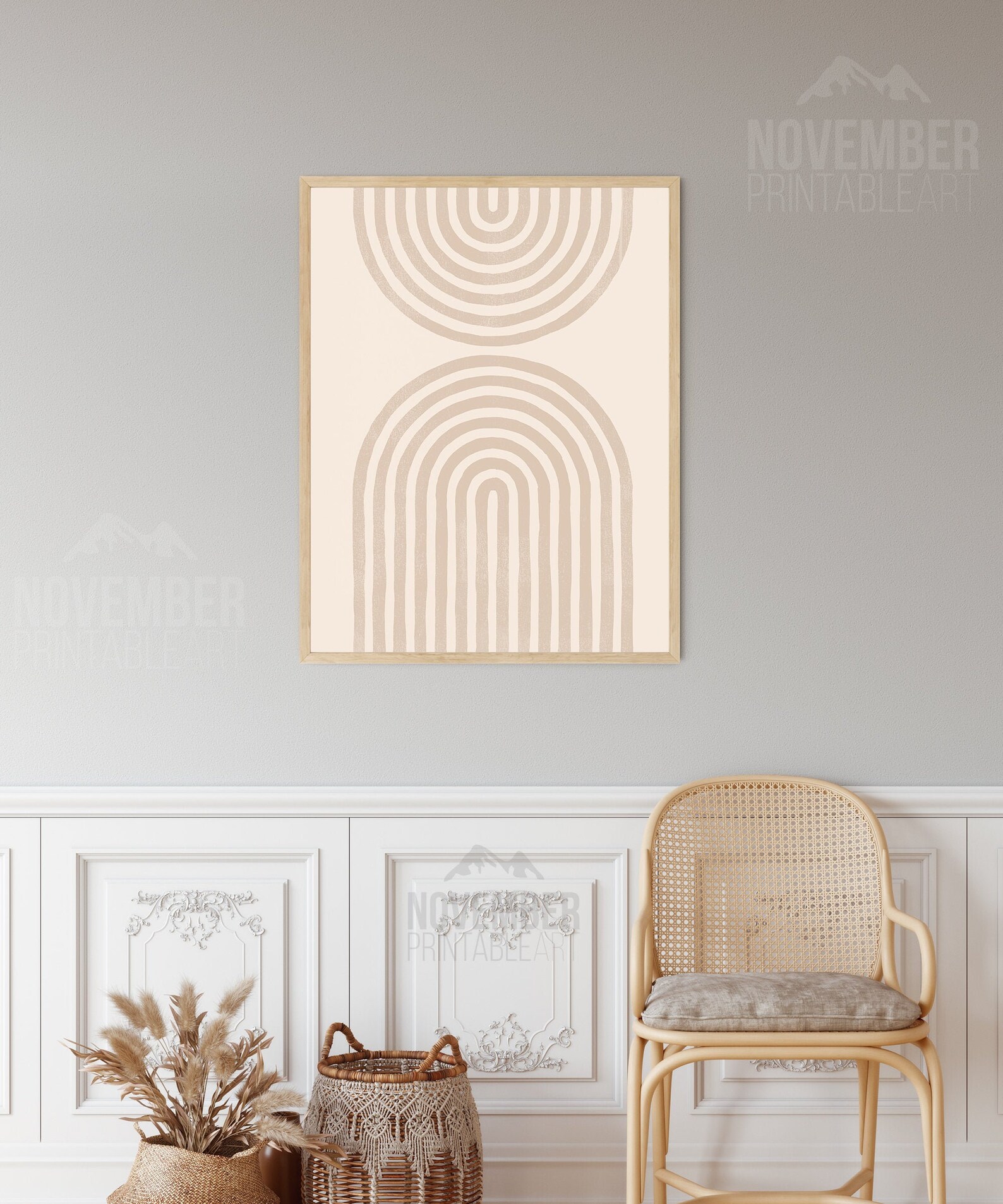 Pastel Neutral Rainbow Wall Art Boho Rainbow Printable Wall | Etsy