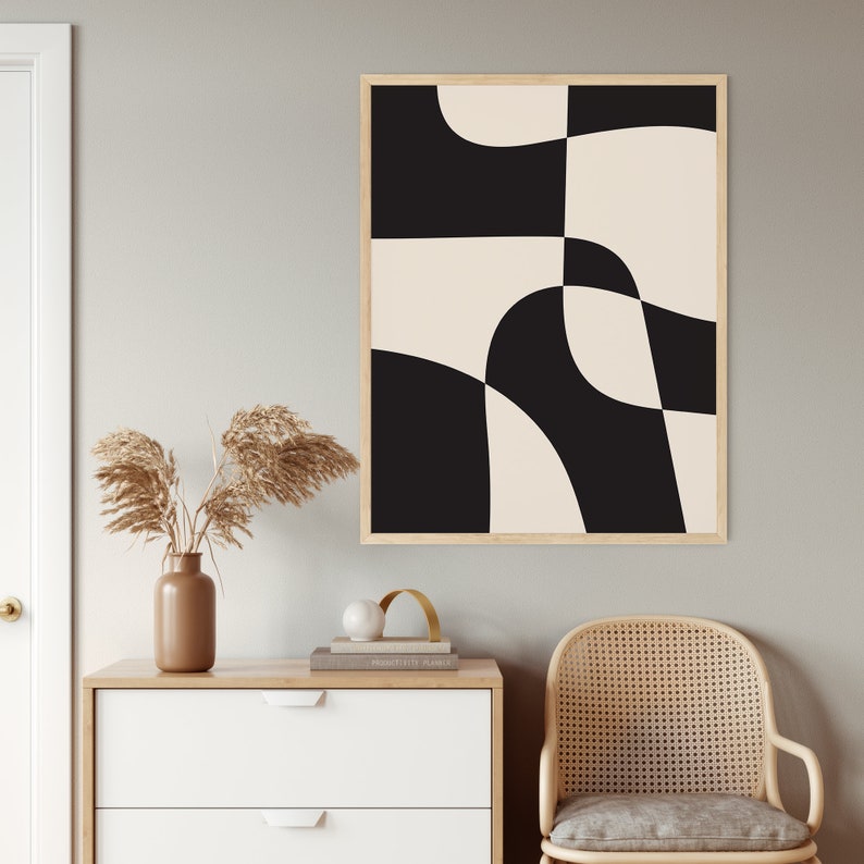 Black Abstract Poster PRINTABLE Minimalist Art Print Black - Etsy