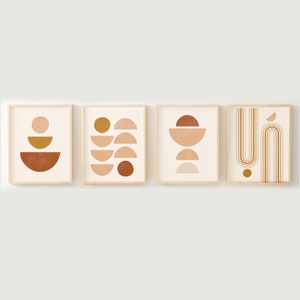 Abstract Geometric Shapes Poster Bundle Set of 4 Prints, Arch Lines ...
