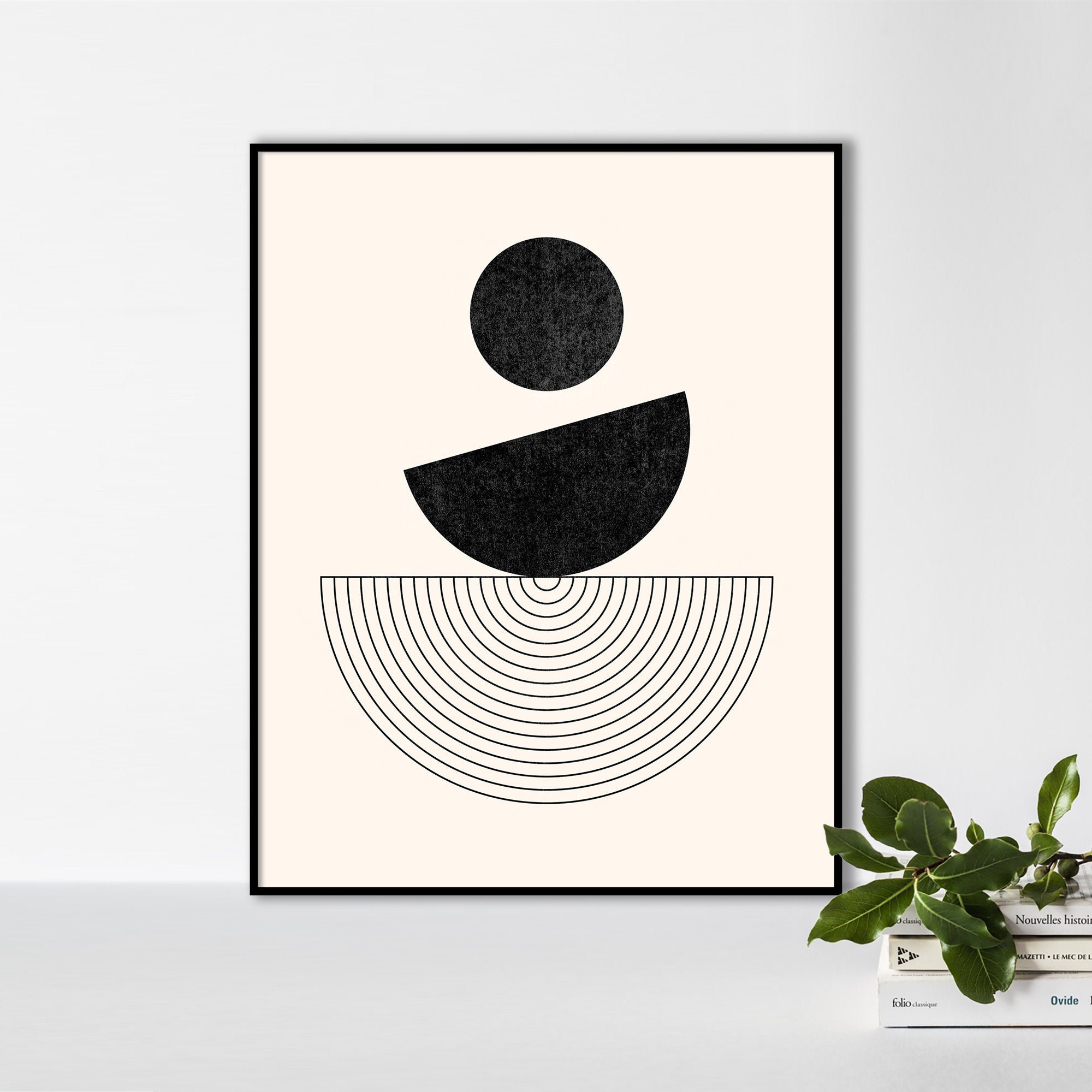 Semicircles Printable Poster Black and White Half Circles - Etsy