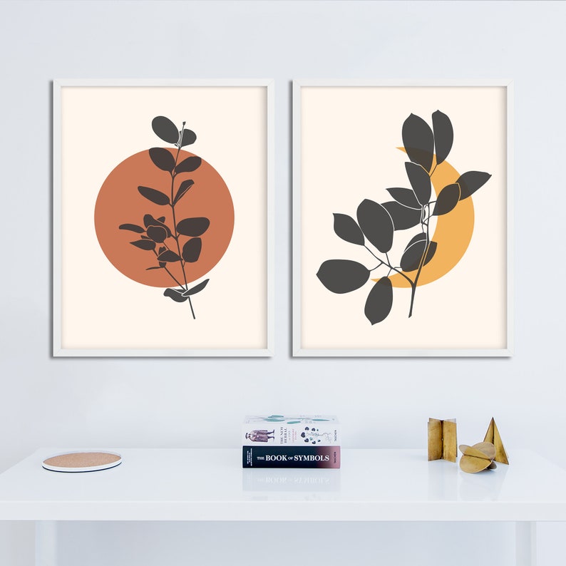 Abstract Botanical Art Printable Poster Set of 2 Prints - Etsy