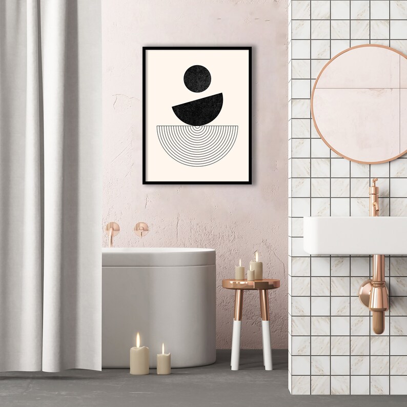 Semicircles Printable Poster Black and White Half Circles - Etsy