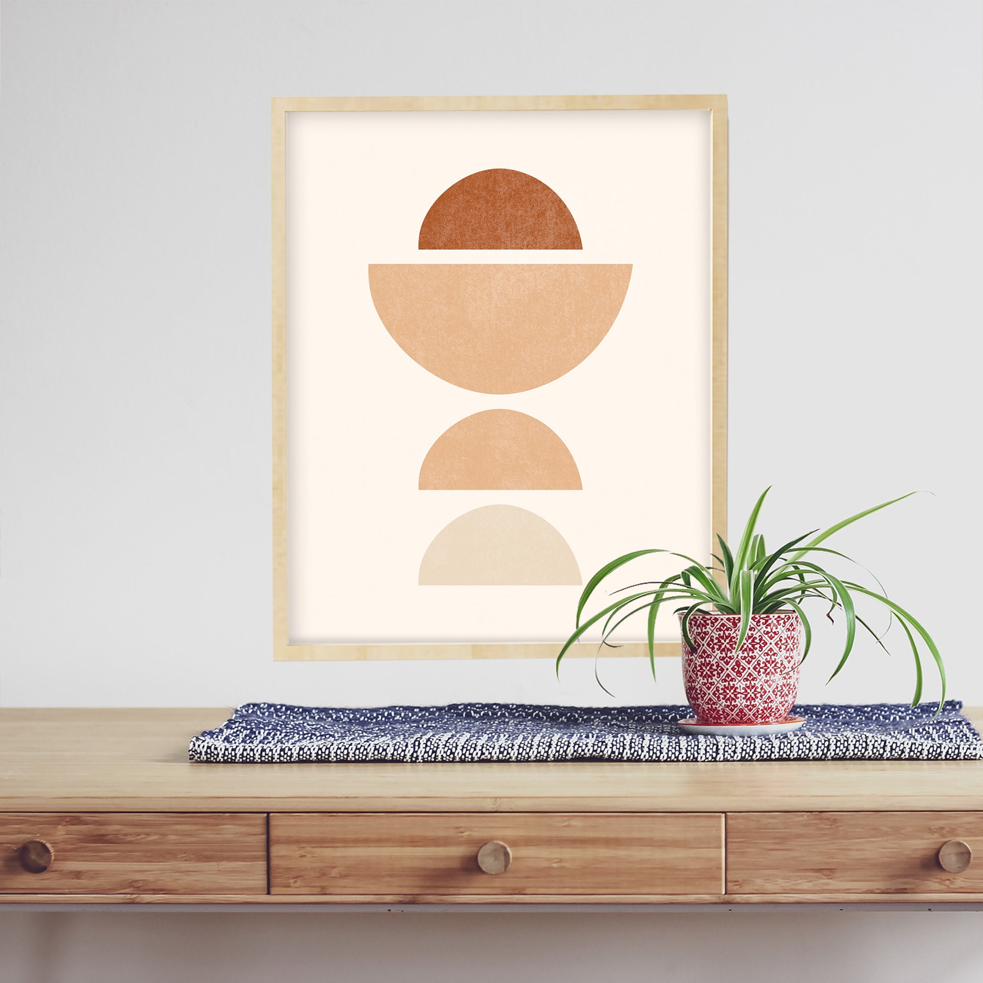 Boho Half Circles Printable Poster Terracotta Earth Tones | Etsy