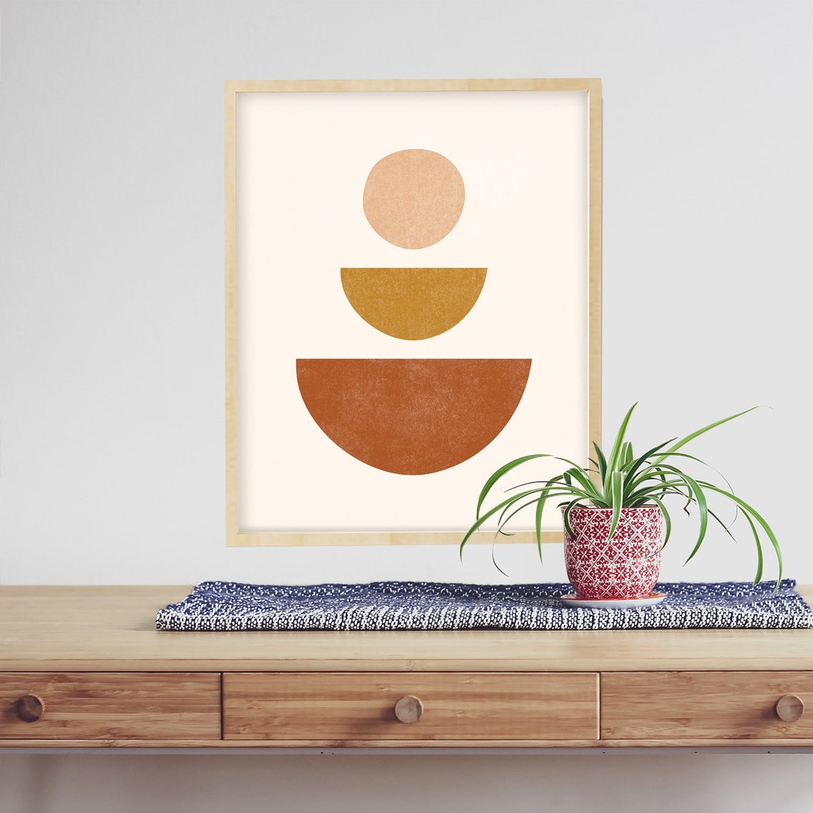 Boho Geometric Shapes Printable Poster, Modern Minimalist Mid Century ...
