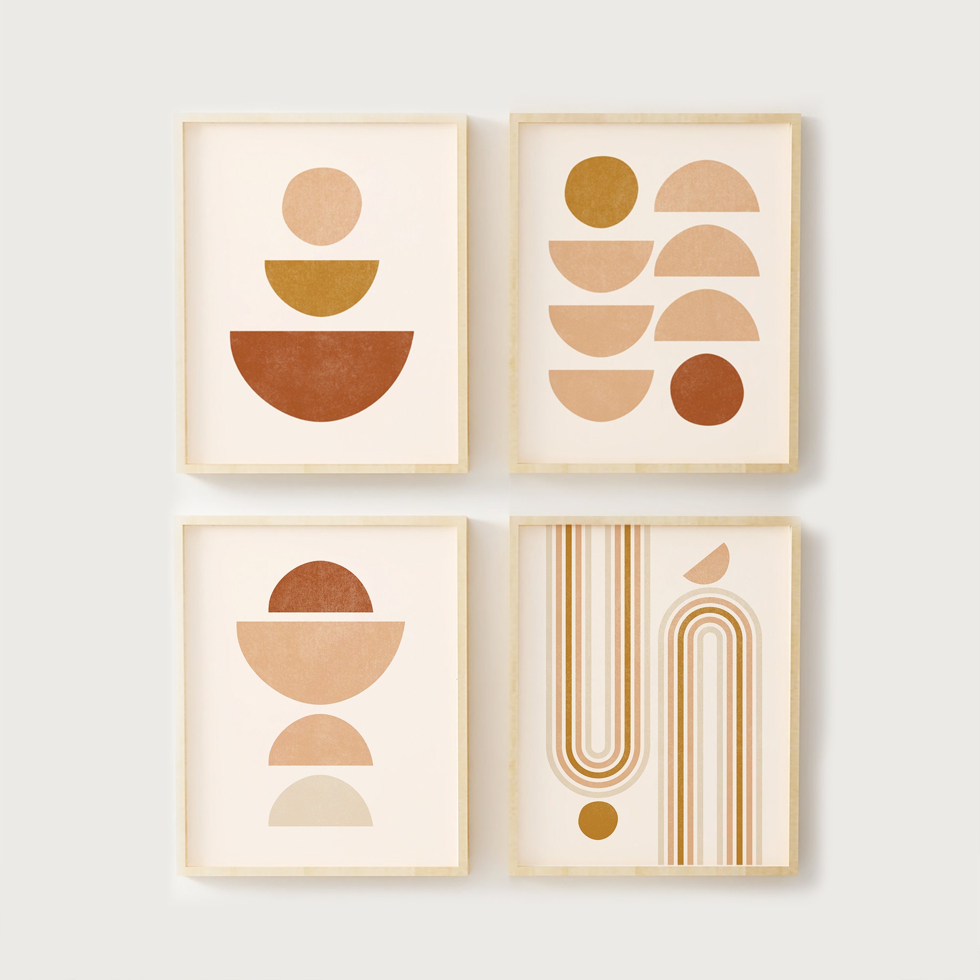 Abstract Geometric Shapes Poster Bundle Set of 4 Prints Arch | Etsy