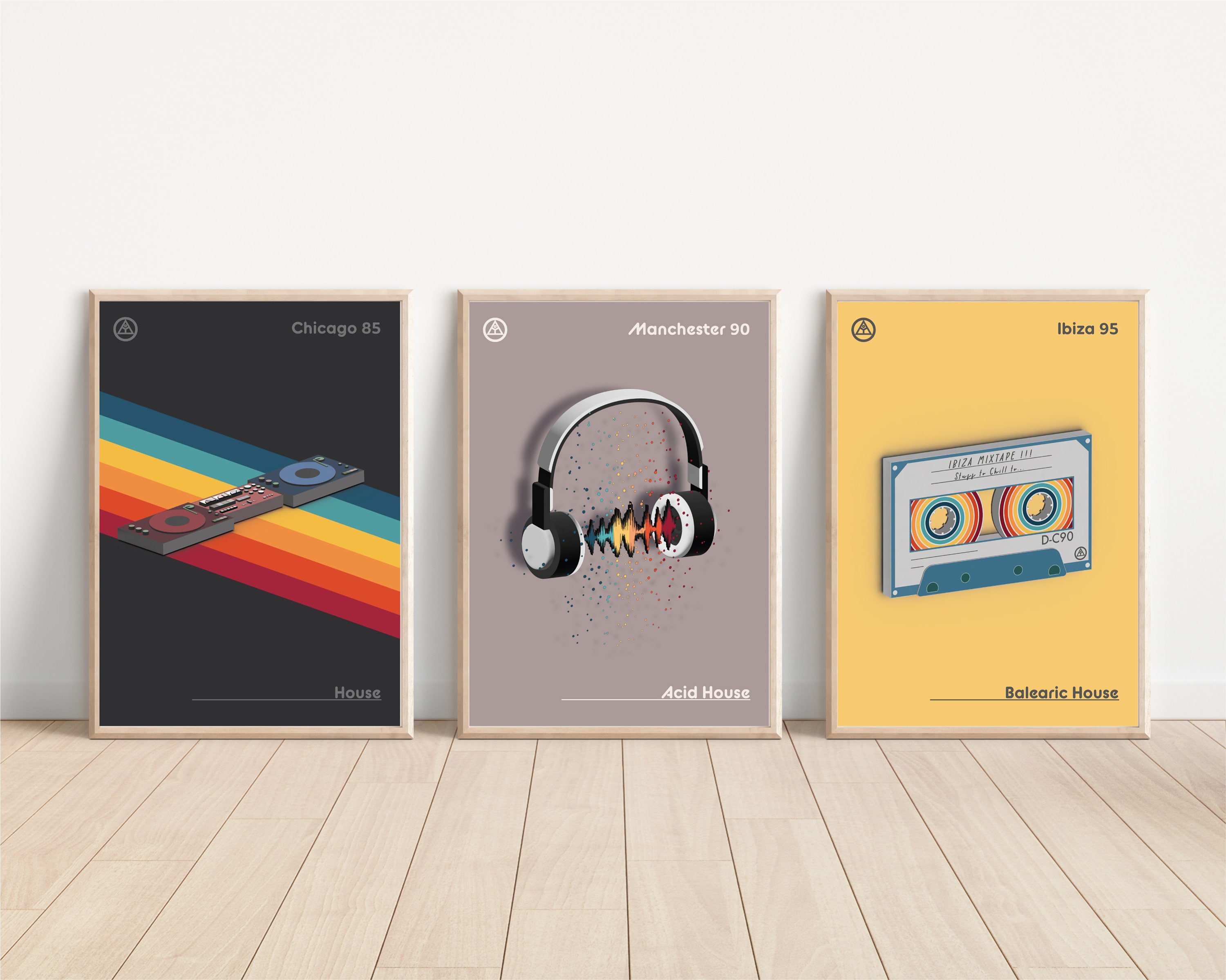 Retro Prints 80s 90s 3D House Music Posters | Chicago Ibiza Balearics ...