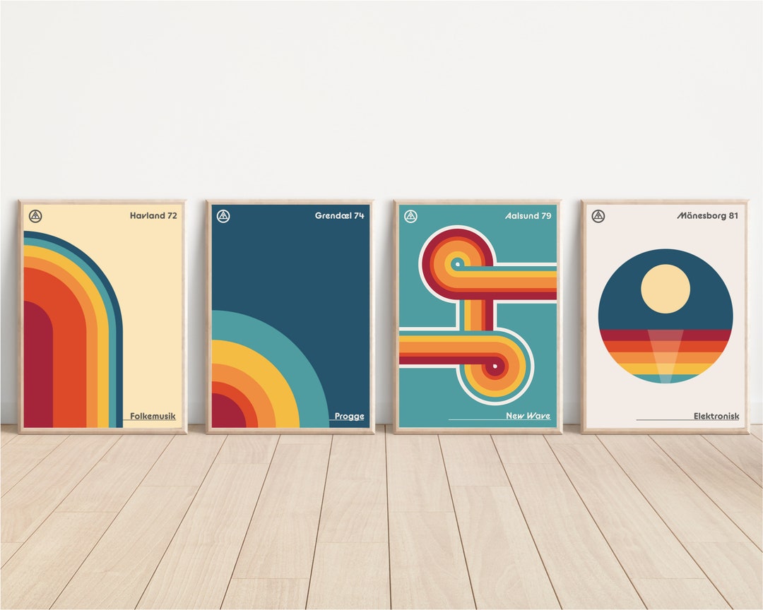 Retro Wall Art Mega-bundle 6 Ratios/sizes Music Genres 70s 80s Posters ...