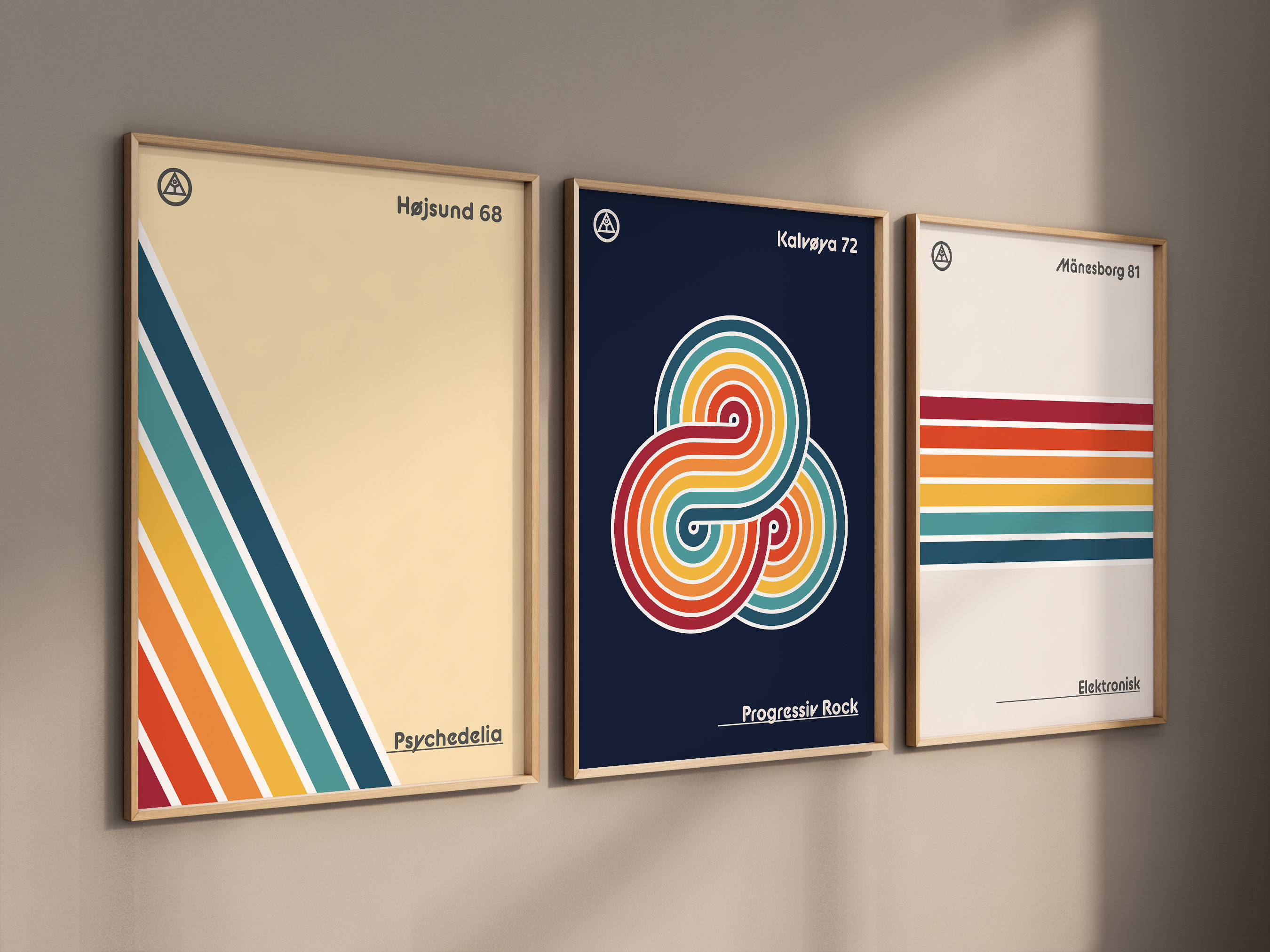 Art Prints Retro Patterns Posters | Vintage 60s 70s 80s Music 3 Set ...