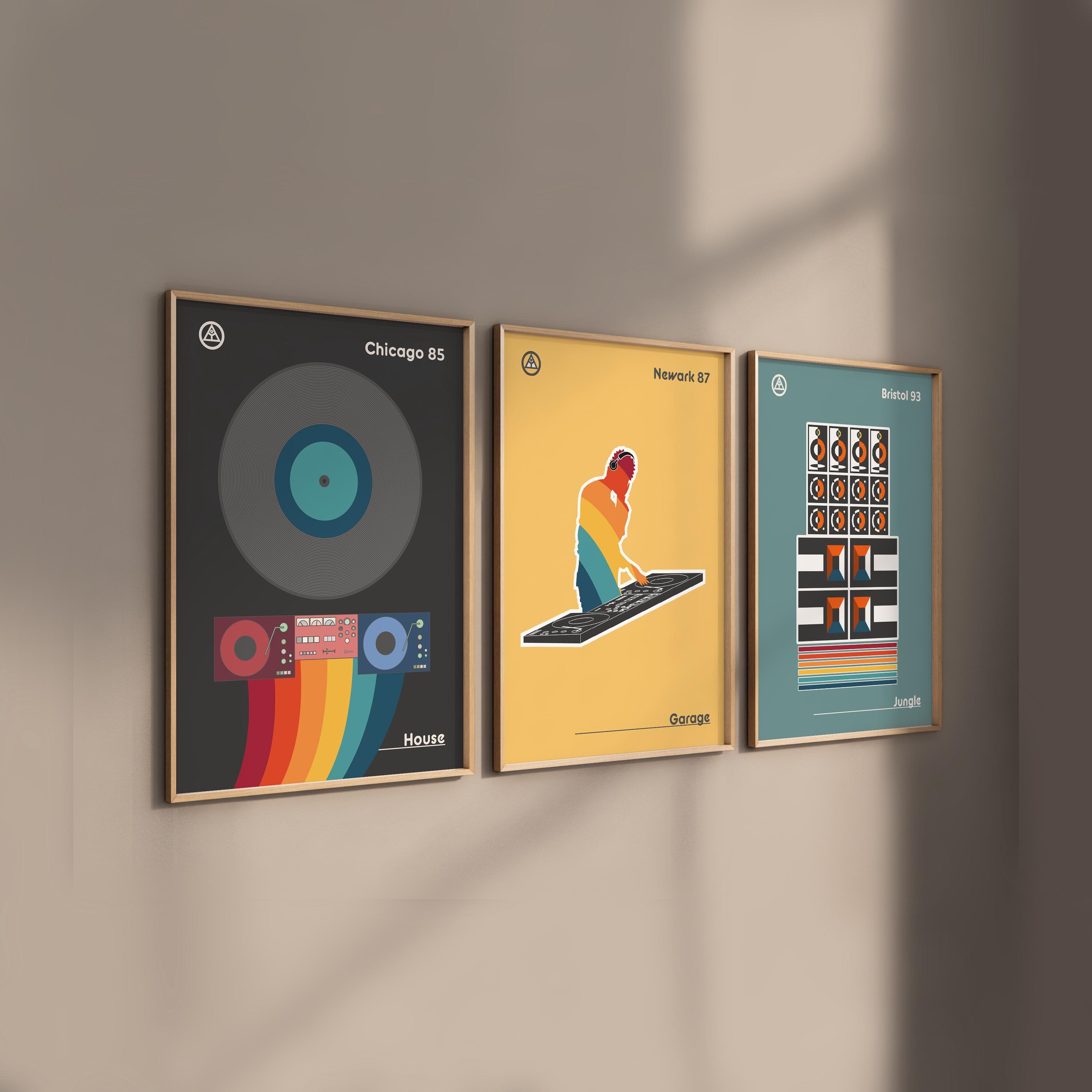 Retro Dance Music Poster: 80s 90s Club Sounds, DJ Art (digital Download ...