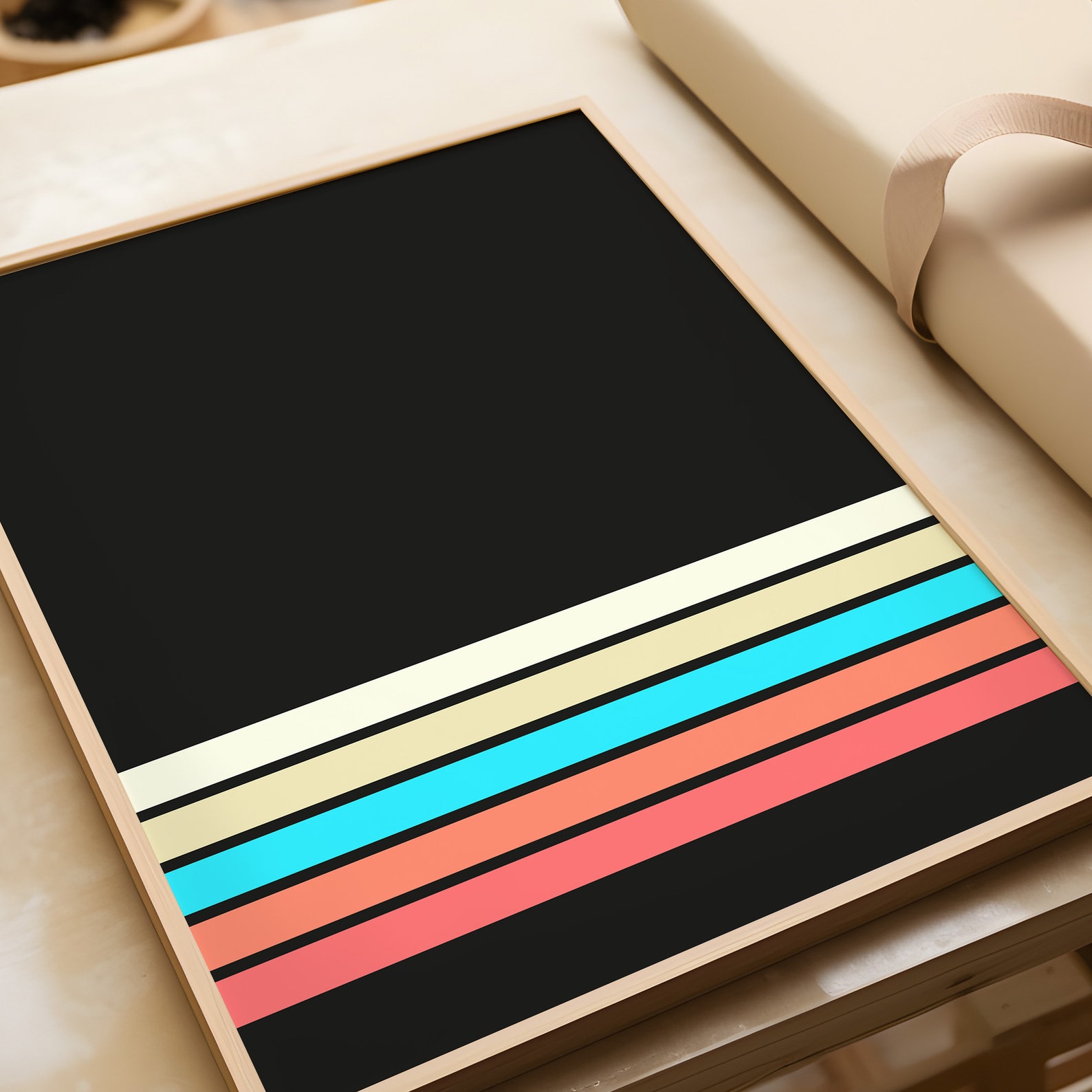 Retro Pastel Hue Stripes Wall Art Continuous 3 Piece Poster Set ...