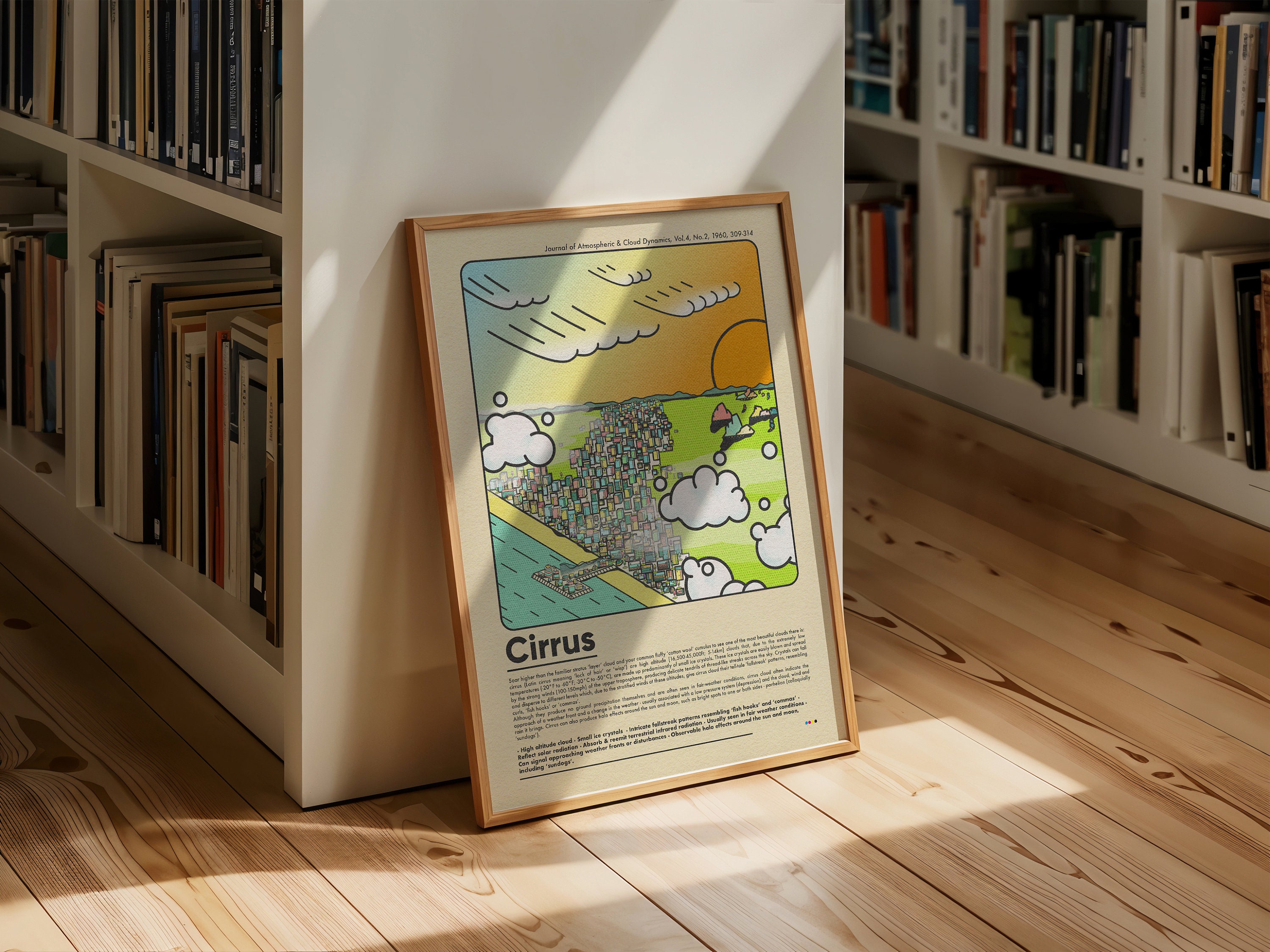 METEOROLOGY POP ART Science Poster Cirrus Clouds | 1960s Retro Pop Wall ...