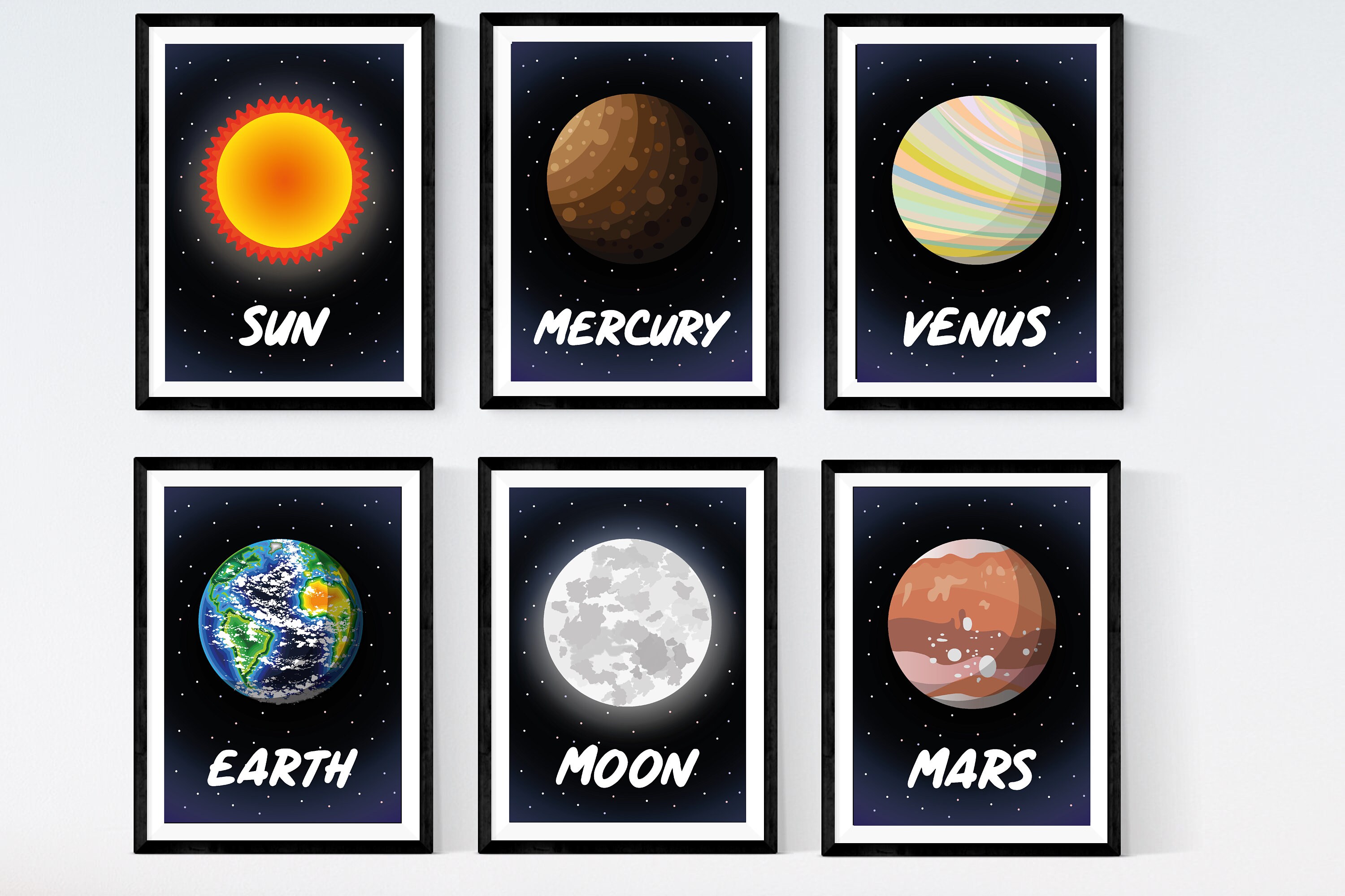Solar System Art Prints 11 A4 High Quality Images Instant Digital ...