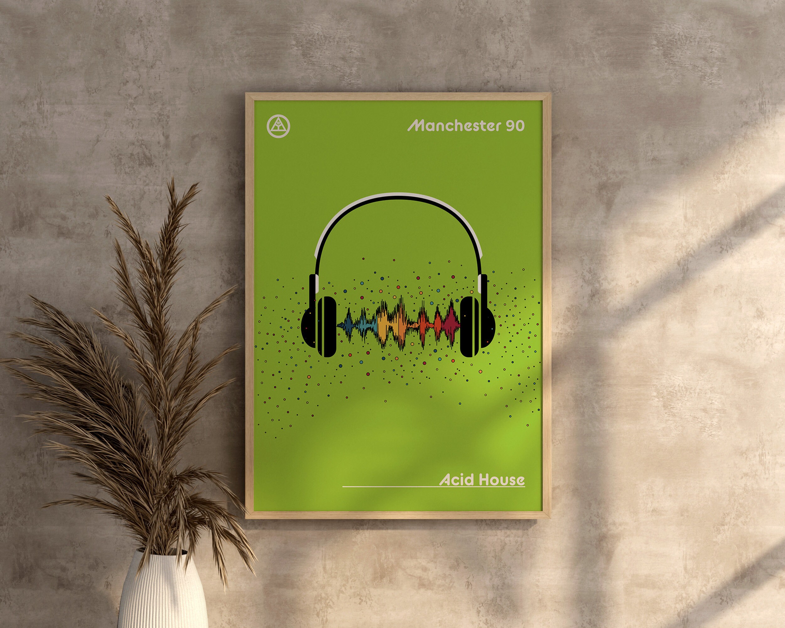 Set of 3, Cool House Dance Music Wall Art 80s 90s Retro Bright Colour ...