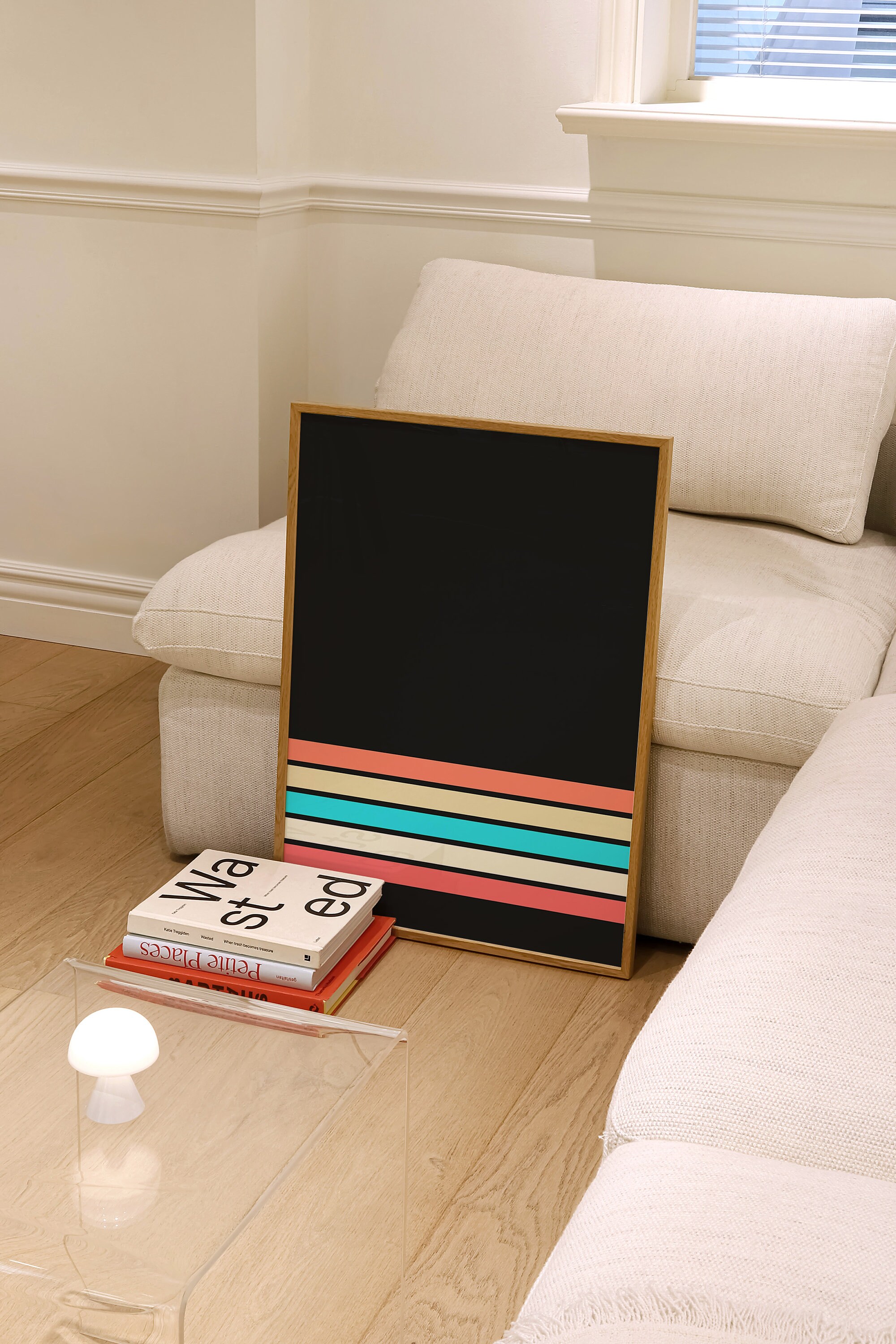 Retro Pastel Hue Stripes Wall Art Continuous 3 Piece Poster Set ...