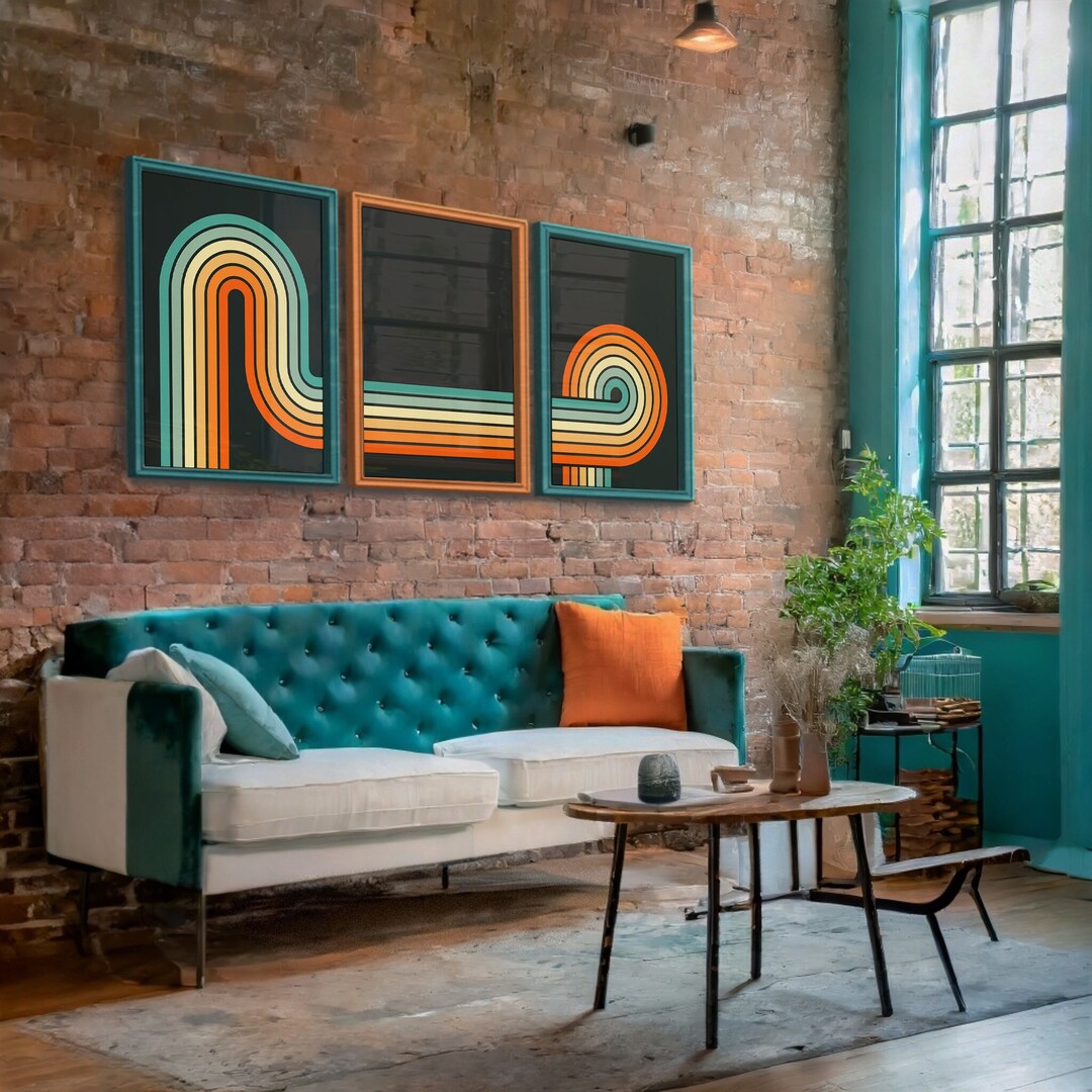 Retro 70s Stylish Stripes Wall Art | Mega Multi Size Bundle | Instant ...