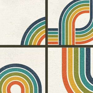 Retro Stripes Wall Art Adding a 70s Flair to Your Space Minimalist 3 ...