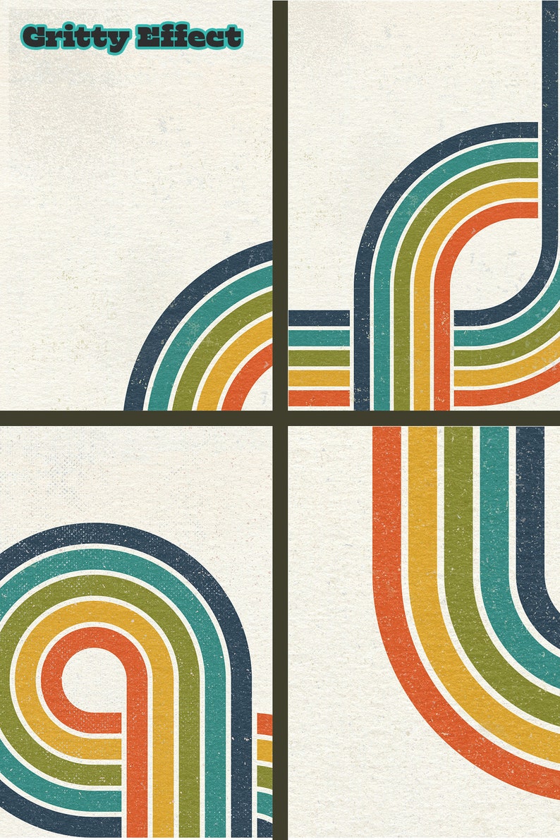 Retro Stripes Wall Art Adding a 70s Flair to Your Space Minimalist 3 ...