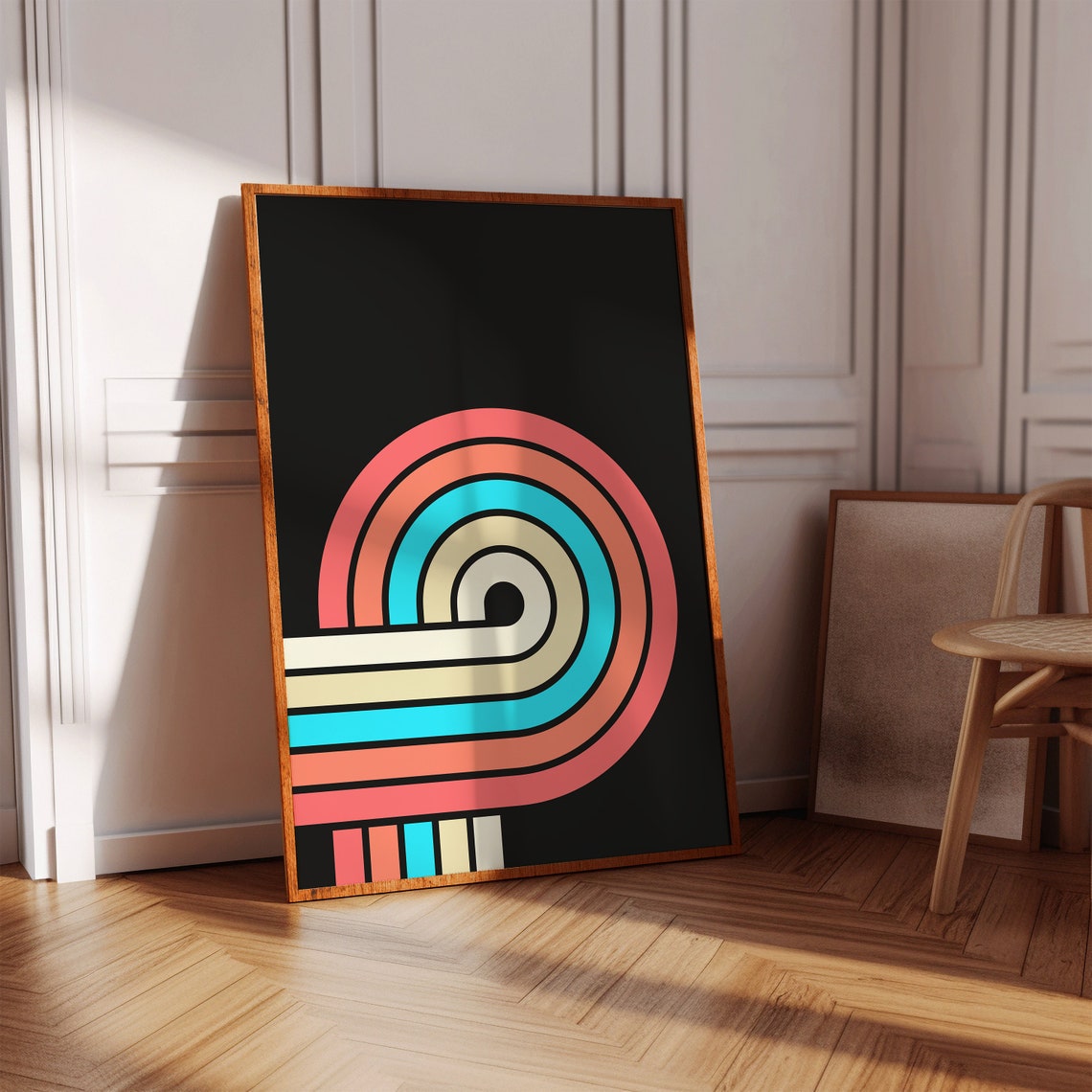 Retro Pastel Hue Stripes Wall Art Continuous 3 Piece Poster Set ...