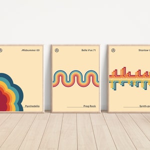 Retro Music Wall Art 60s 70s 80s Music Scenes 3 Boho Posters ...