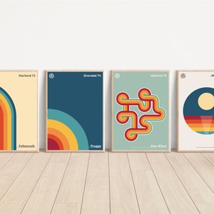 Retro Music Wall Art Prints 70s 80s Music Scenes Posters | Boho Nordic ...