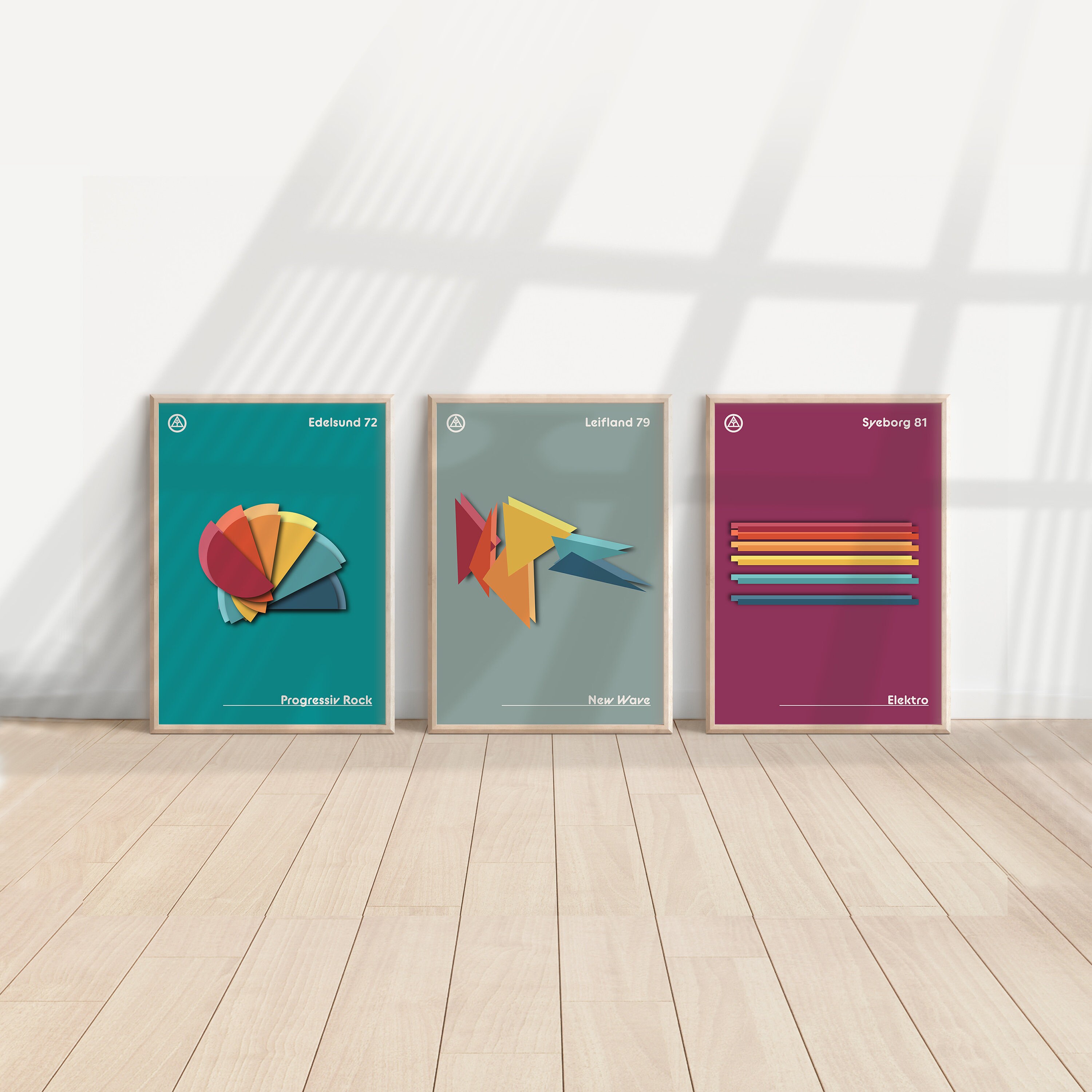 Modern Art Patterns and Retro Music Collide 70s 80s Wall Posters Neon ...