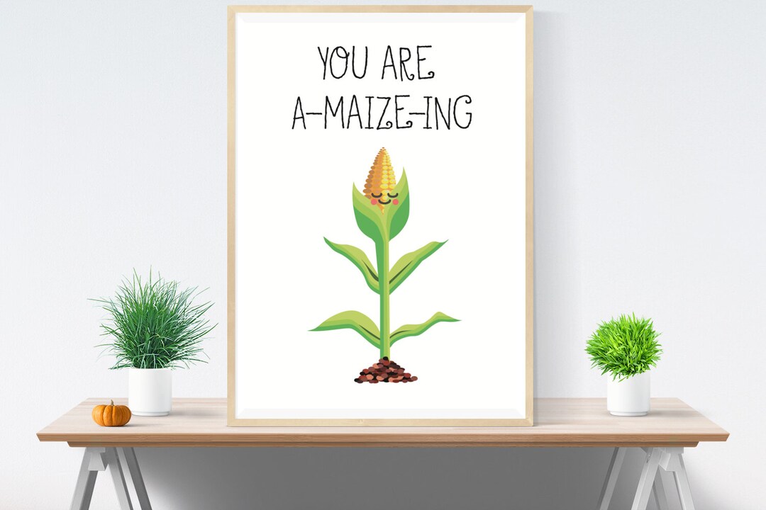 Instant Digital Download Print Cute Colorful Corn Plant With Face you ...