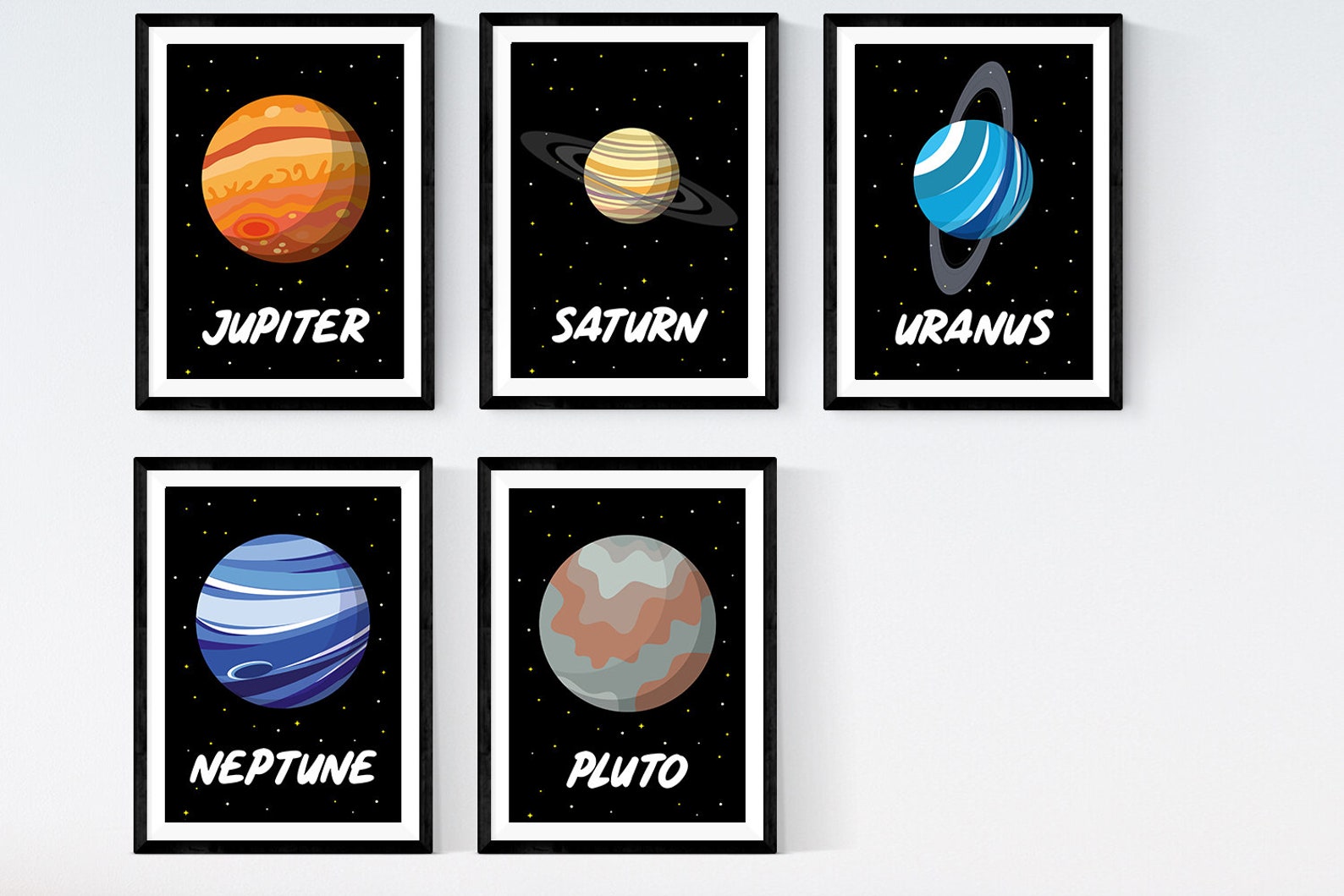 Solar System Cartoon Art Prints 11 High Quality Images - Etsy