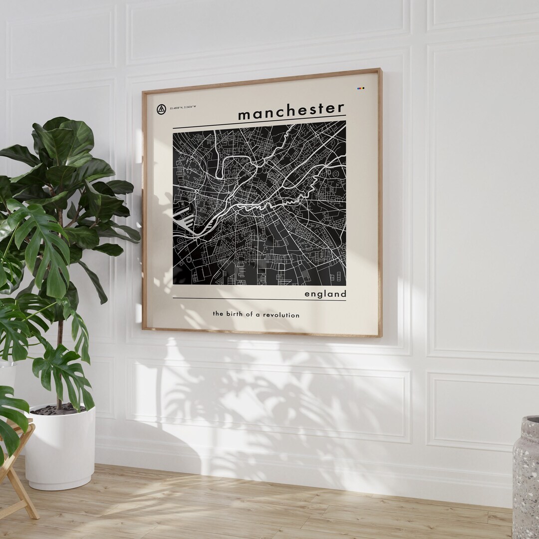 6-sizes Bundle - Manchester Vintage Map Posters | Street Plan ...