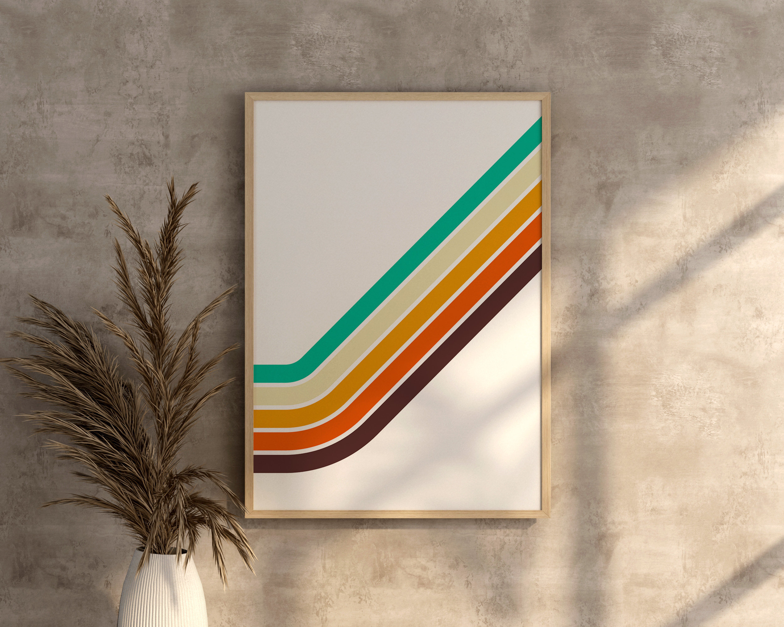 Retro Wall Art Prints | Stripe Lines 3 Piece Poster Set | Minimalist ...