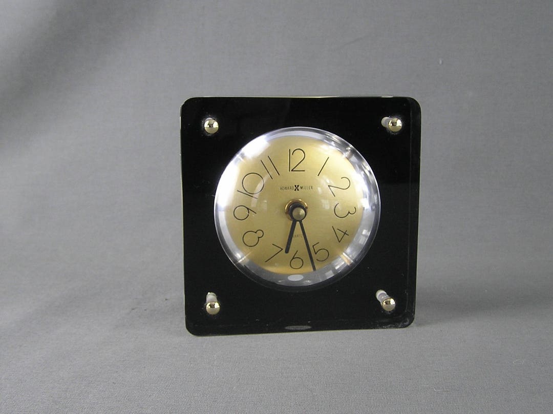 Vintage HOWARD MILLER Lucite Clock, Gold Dial, MCM Design - Etsy