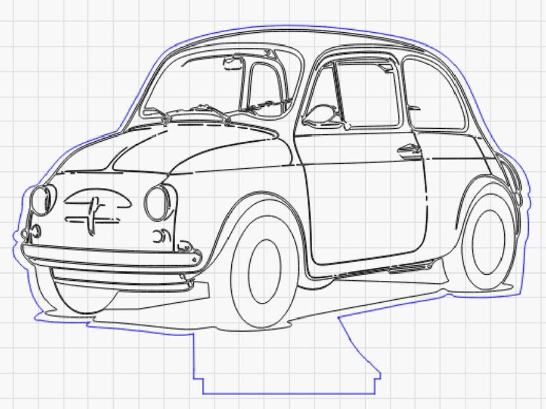 Dxf File for Fiat 500 Design Led Lamp - Etsy