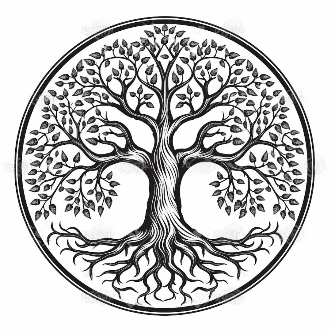 Tree of Life Circle Engraving and Cutting Tree of Life Circle - DXF ...