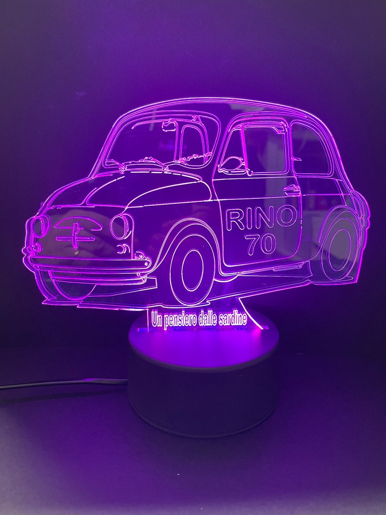 Dxf File for Fiat 500 Design Led Lamp - Etsy